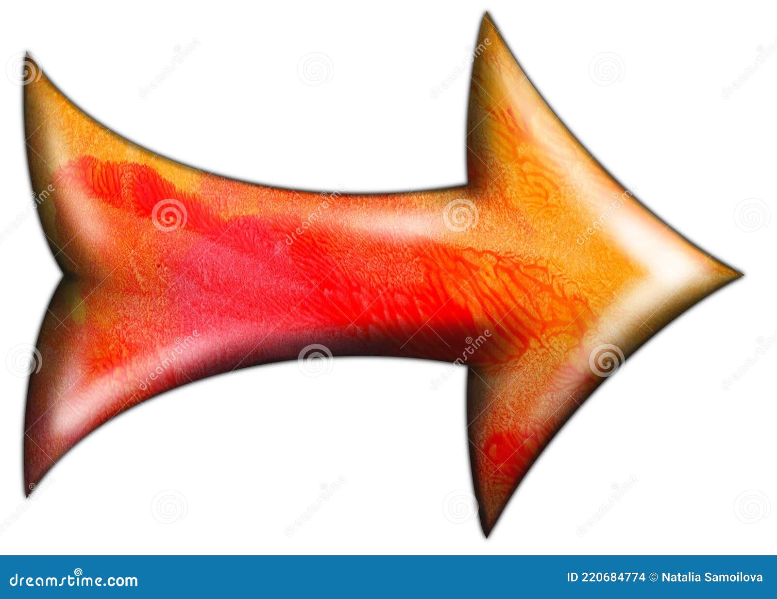 Bright Red Arrow with Rough Texture Stock Illustration - Illustration ...