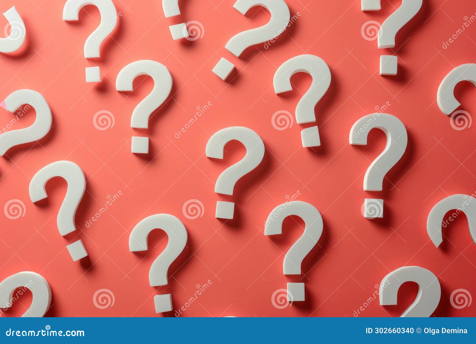 Bright Red Backdrop with White Question Marks, Hemes of Inquiry ...