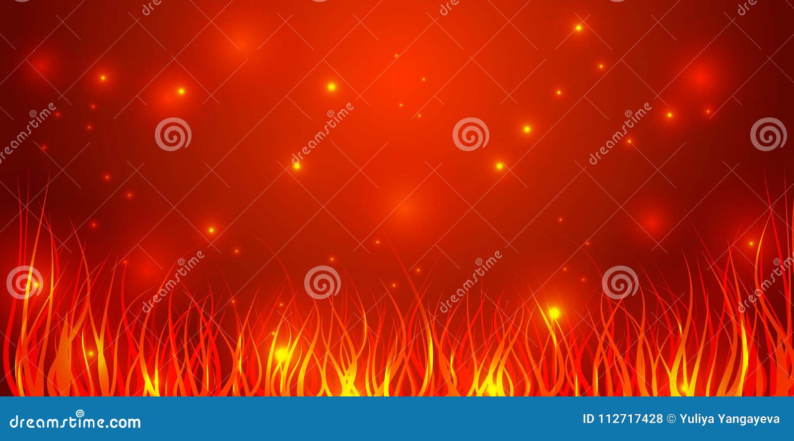 Bright Red Background with Elements of a Yellow Flame. Stock Vector ...
