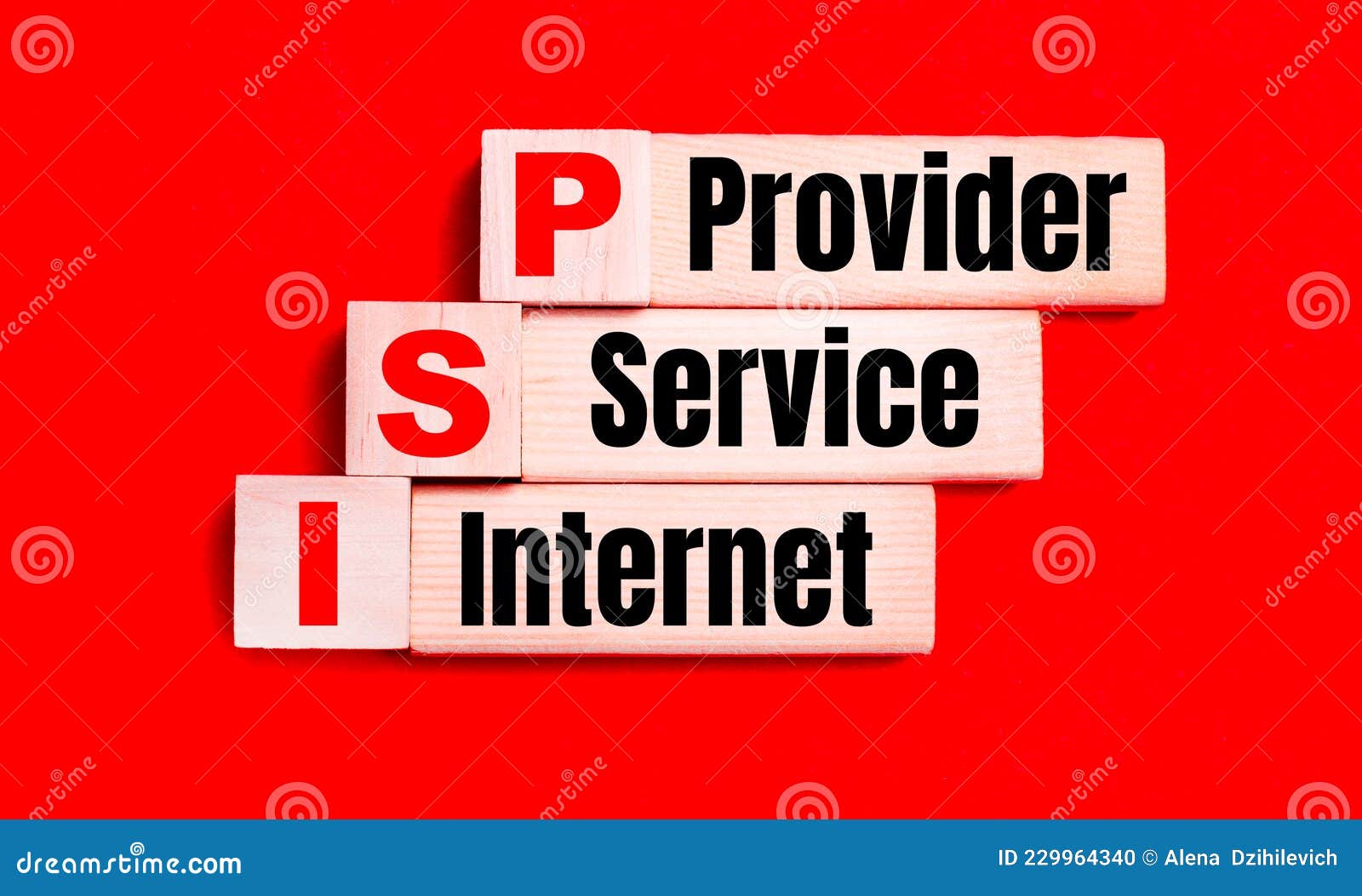 On a Bright Red Background, Light Wooden Blocks and Cubes with the Text ...