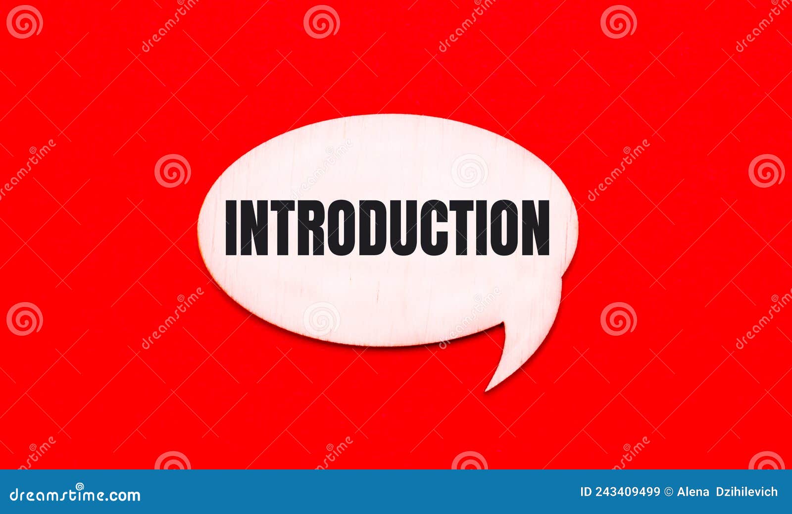 On a Bright Red Background, a Light Wooden Curly Card with the Text ...