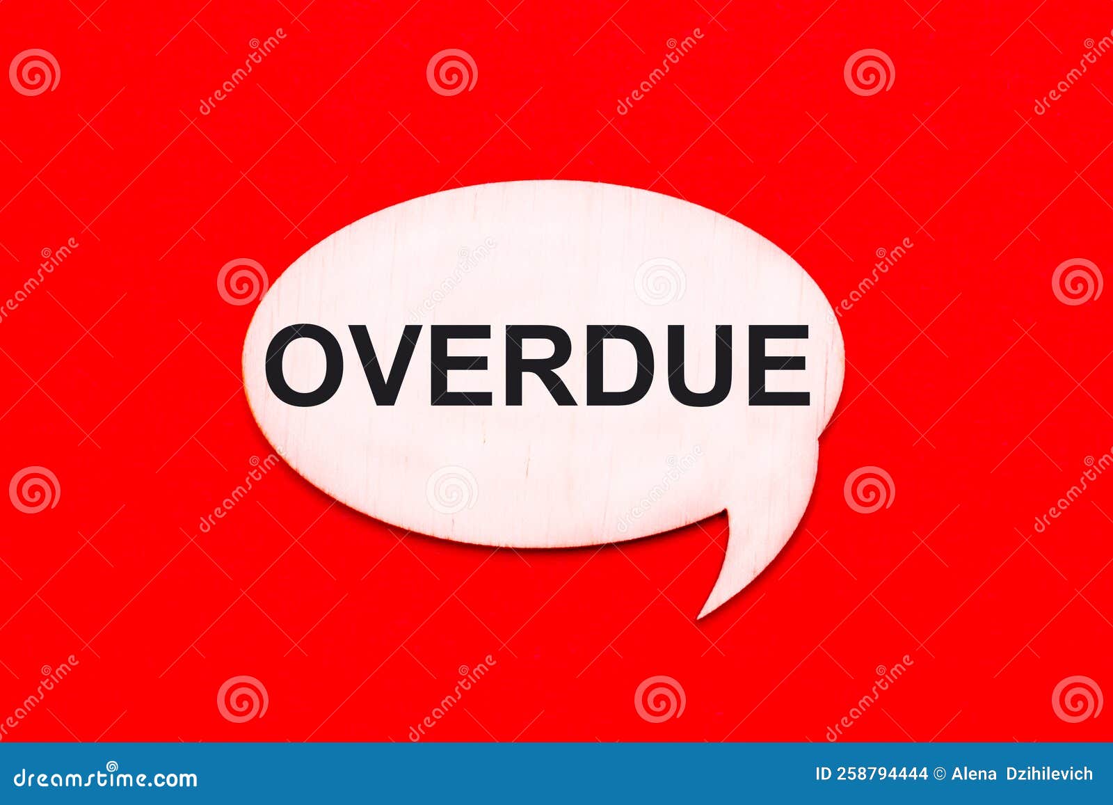 On a Bright Red Background, a Light Wooden Curly Card with the Text ...