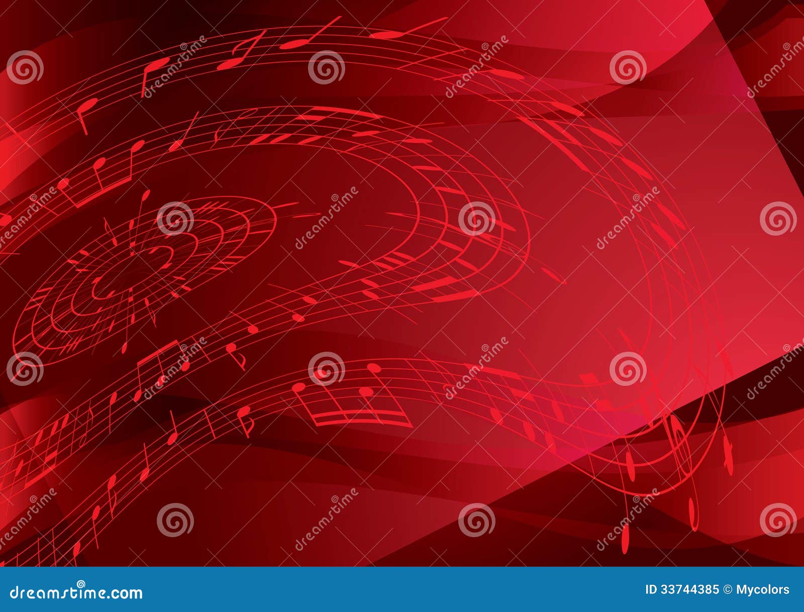 Bright Red Vector Background with Music Notes Stock Vector ...