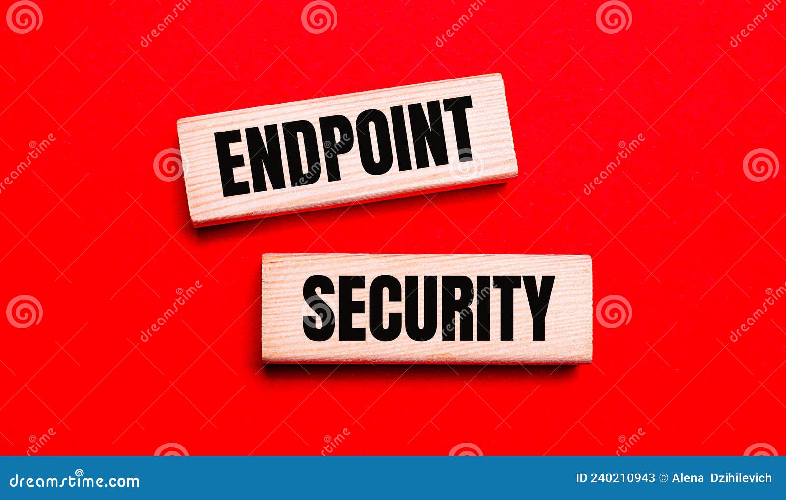 On a Bright Red Background, There are Two Light Wooden Blocks with the ...