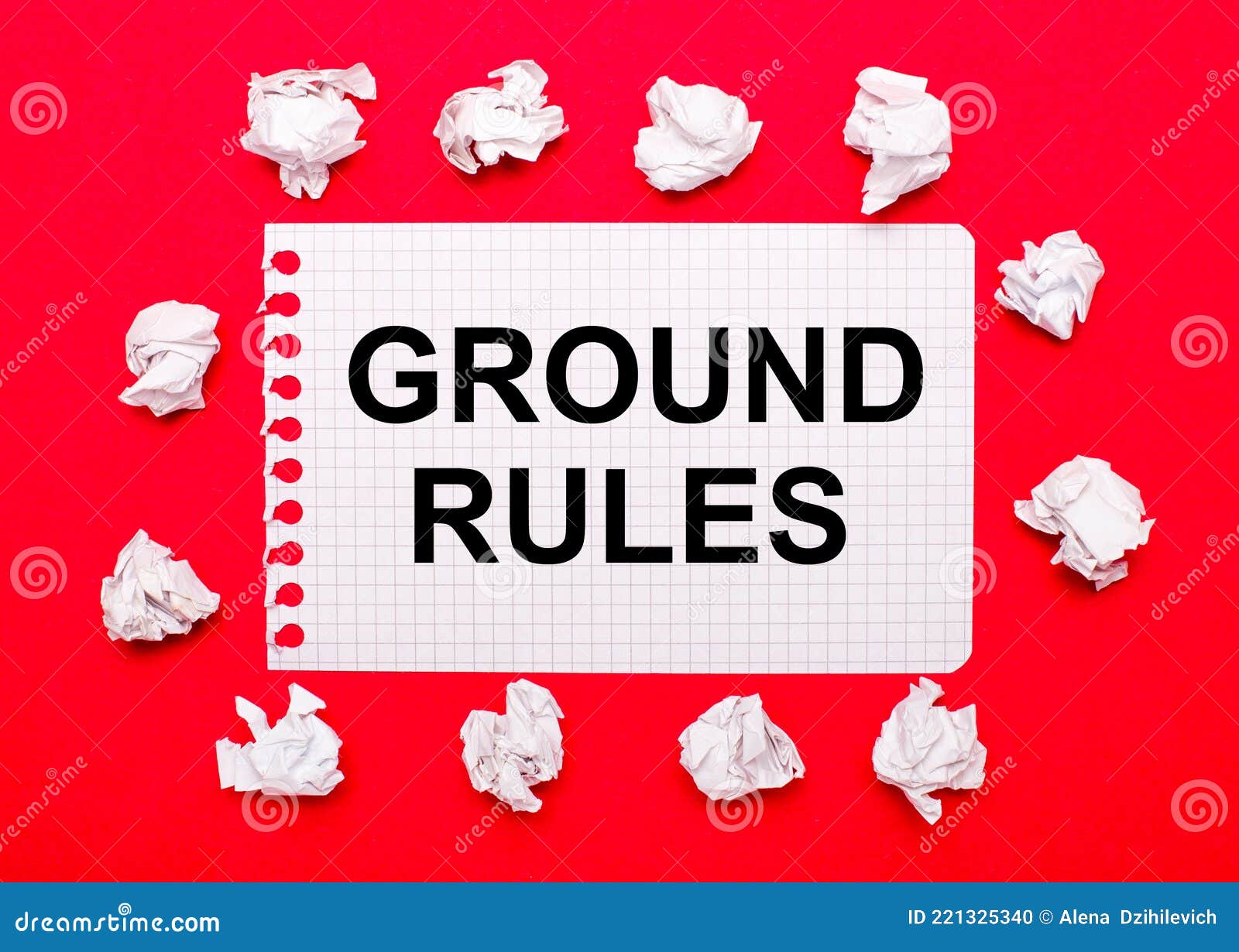 On a Bright Red Background, White Crumpled Sheets of Paper and a Sheet ...