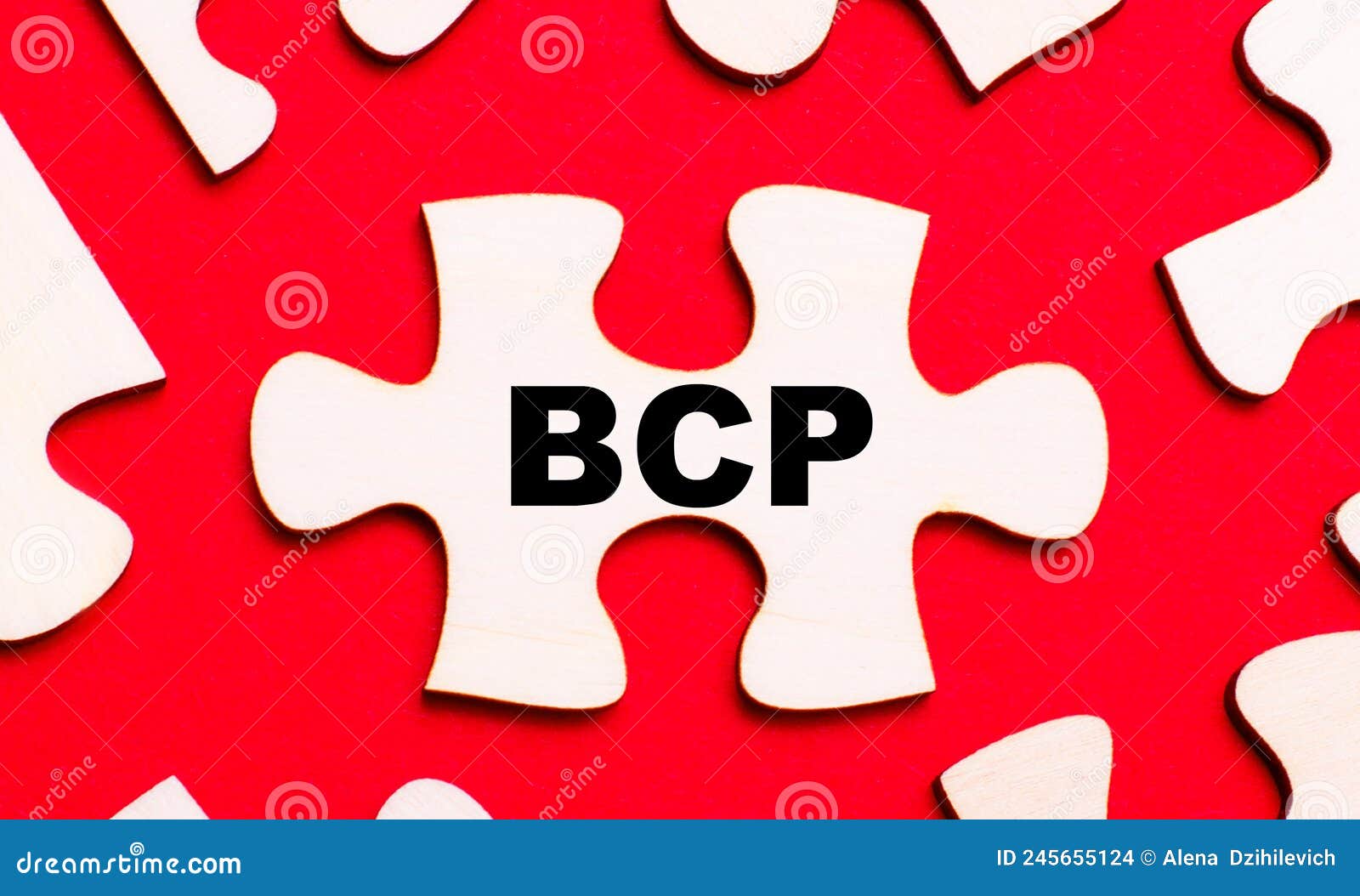 On a Bright Red Background, White Puzzles. in One of the Pieces of the ...