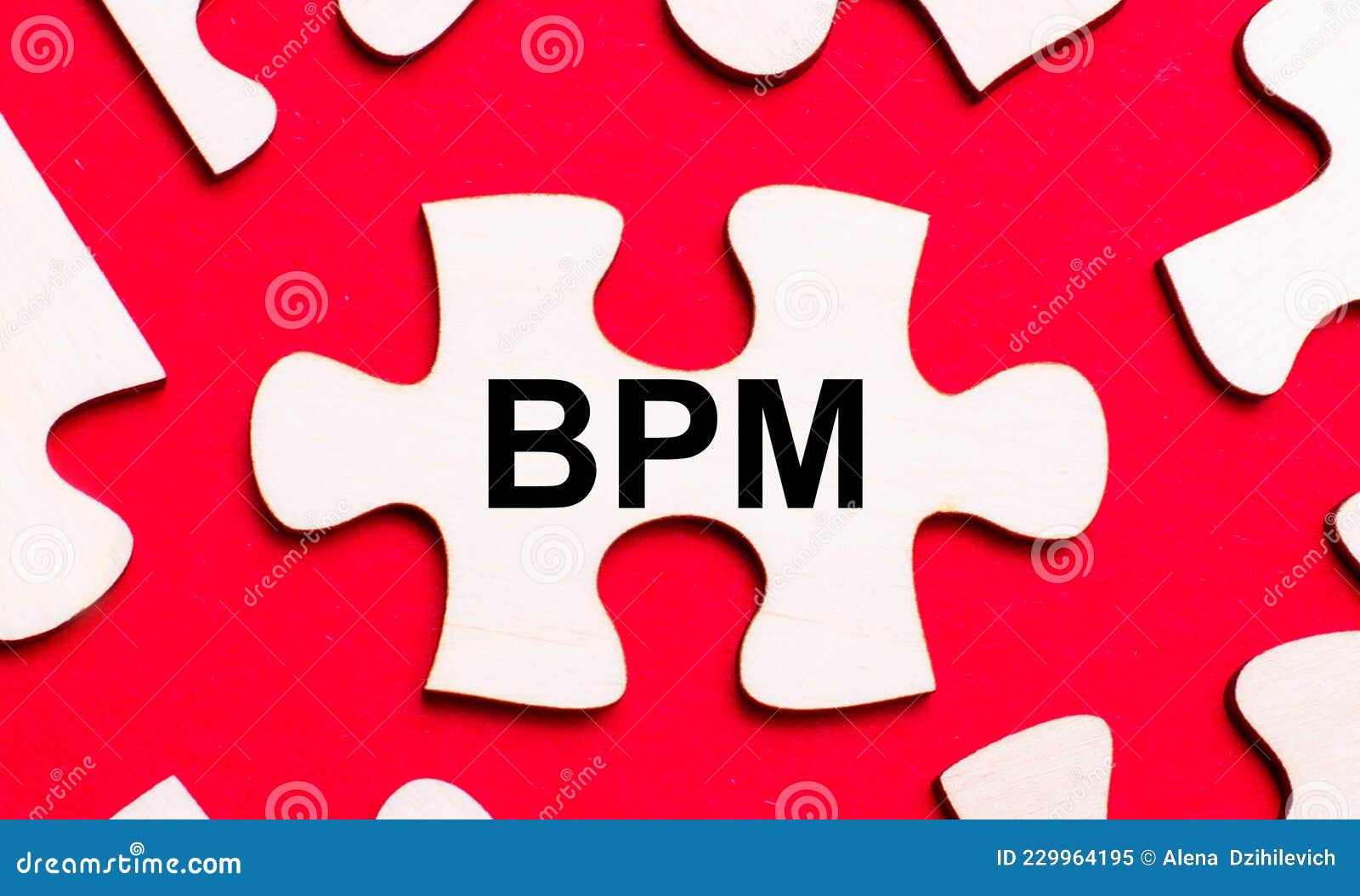 On a Bright Red Background, White Puzzles. in One of the Pieces of the ...