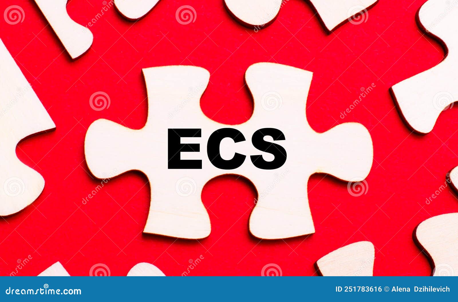 On a Bright Red Background, White Puzzles. in One of the Pieces of the ...