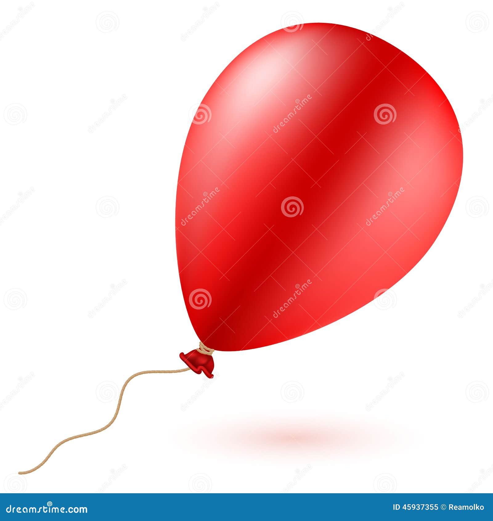Bright Red Balloon with Rope . Stock Vector - Illustration of helium ...
