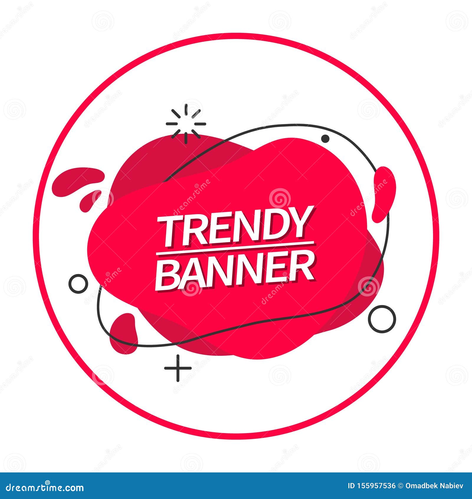 Bright Red Banner Liquid Shape. Stock Vector - Illustration of banner ...