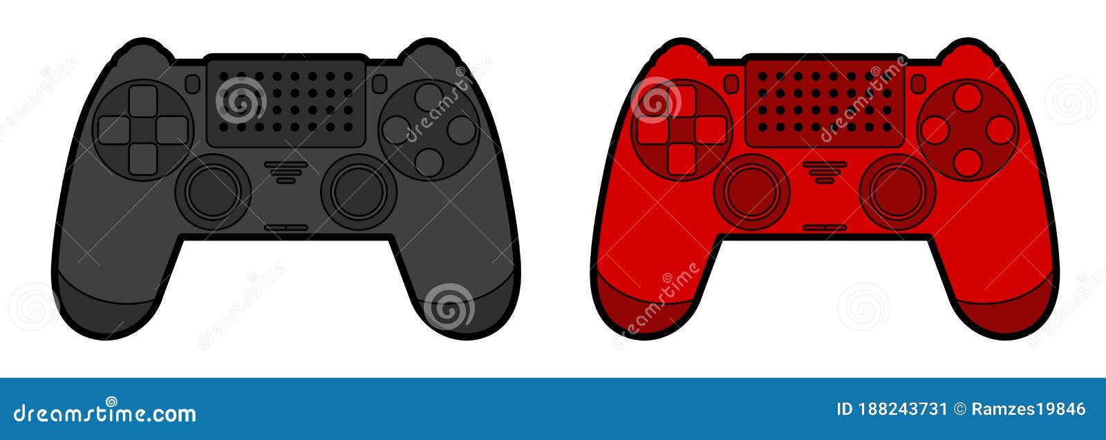 Bright Red and Black White Icon of a Wireless Joystick, Controller for ...