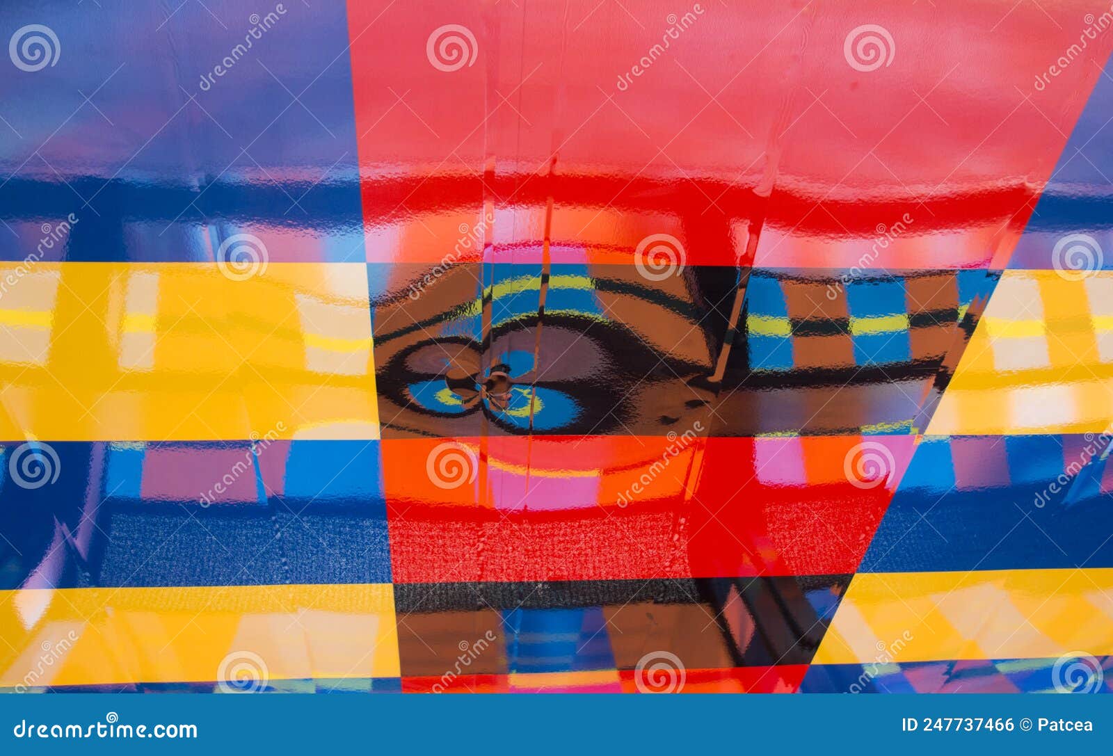 Abstract Distorted and Reflected Bold Colors Stock Illustration ...