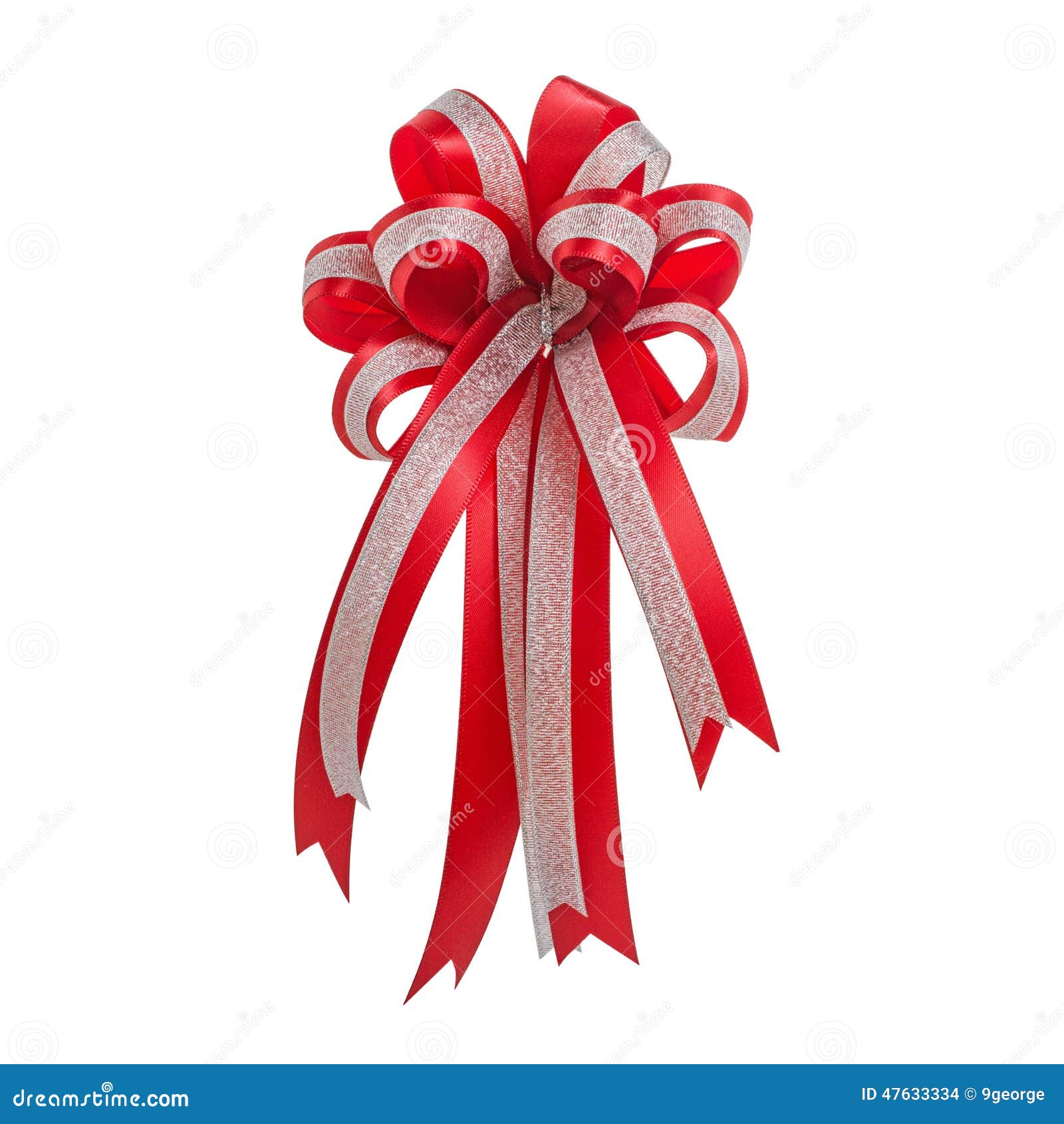 Bright Red Bow Isolated on White Stock Photo - Image of horizontal ...