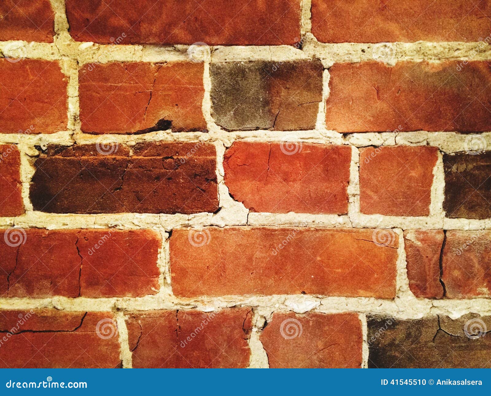 Bright red brick wall stock photo. Image of closeup, close - 41545510