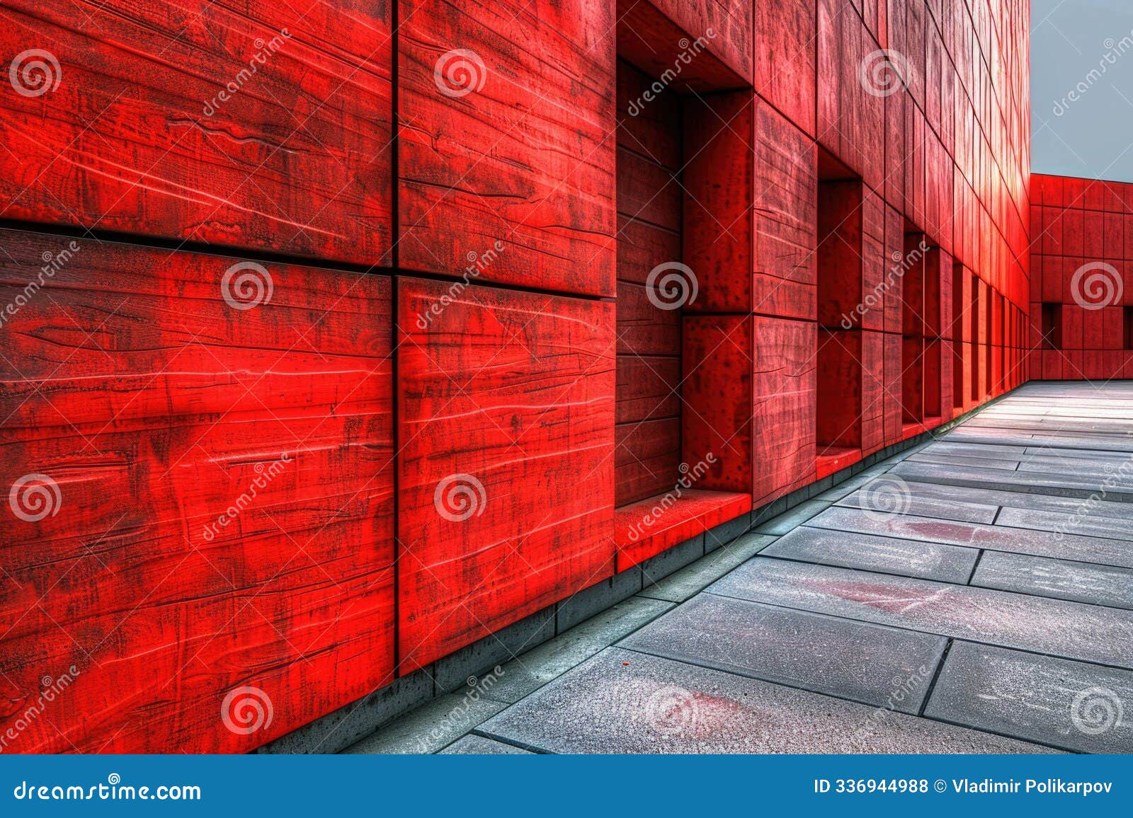 A Bright Red Building, Ideal for Use in Architectural or Urban Planning ...