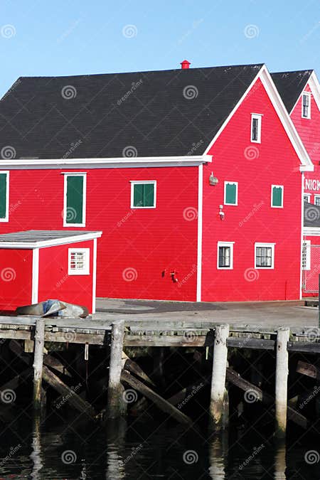 Bright red buildings stock image. Image of architecture - 1459951