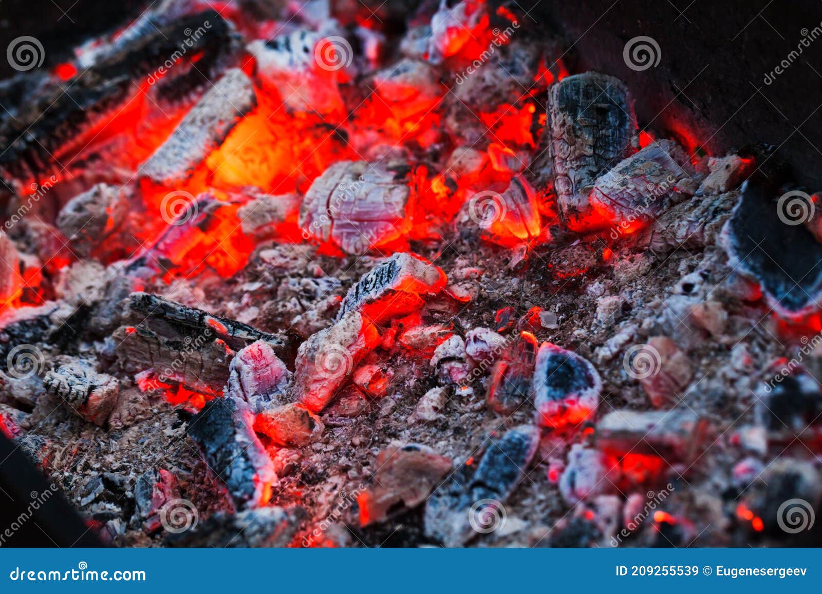 Bright Red Burning Coals, Background Photo Stock Image - Image of ...