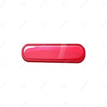Bright Red Button for Game or Application Flat Style Stock Illustration ...