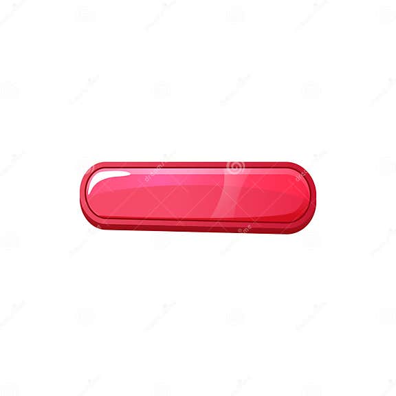Bright Red Button for Game or Application Flat Style Stock Illustration ...