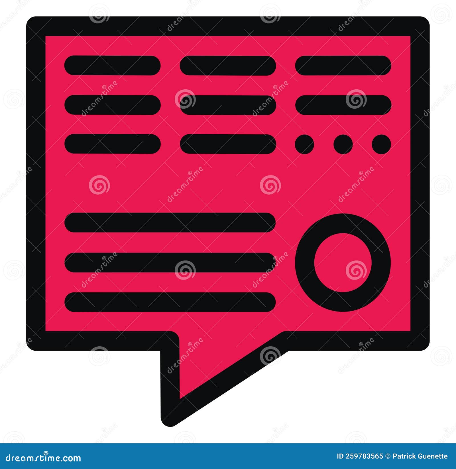 Bright red chat head, icon stock vector. Illustration of screen - 259783565