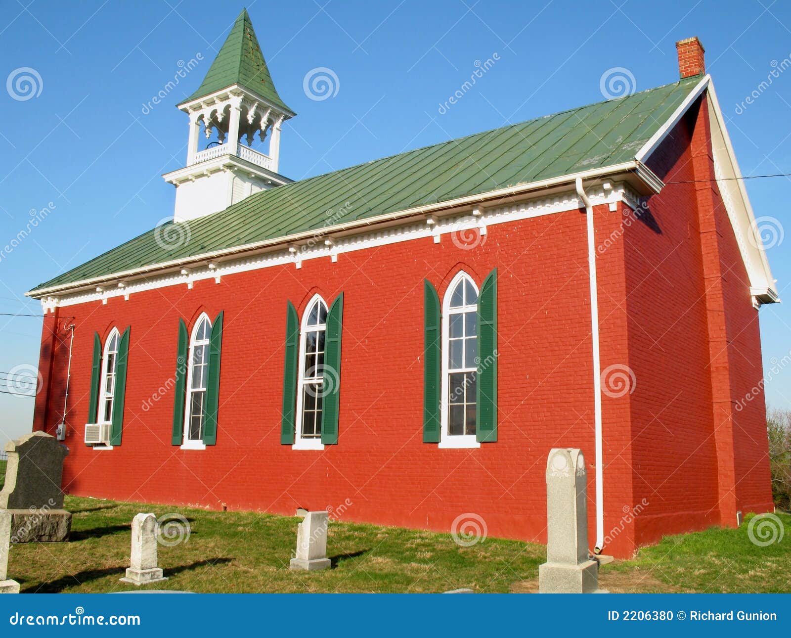 Bright Red Church stock photo. Image of building, rural - 2206380