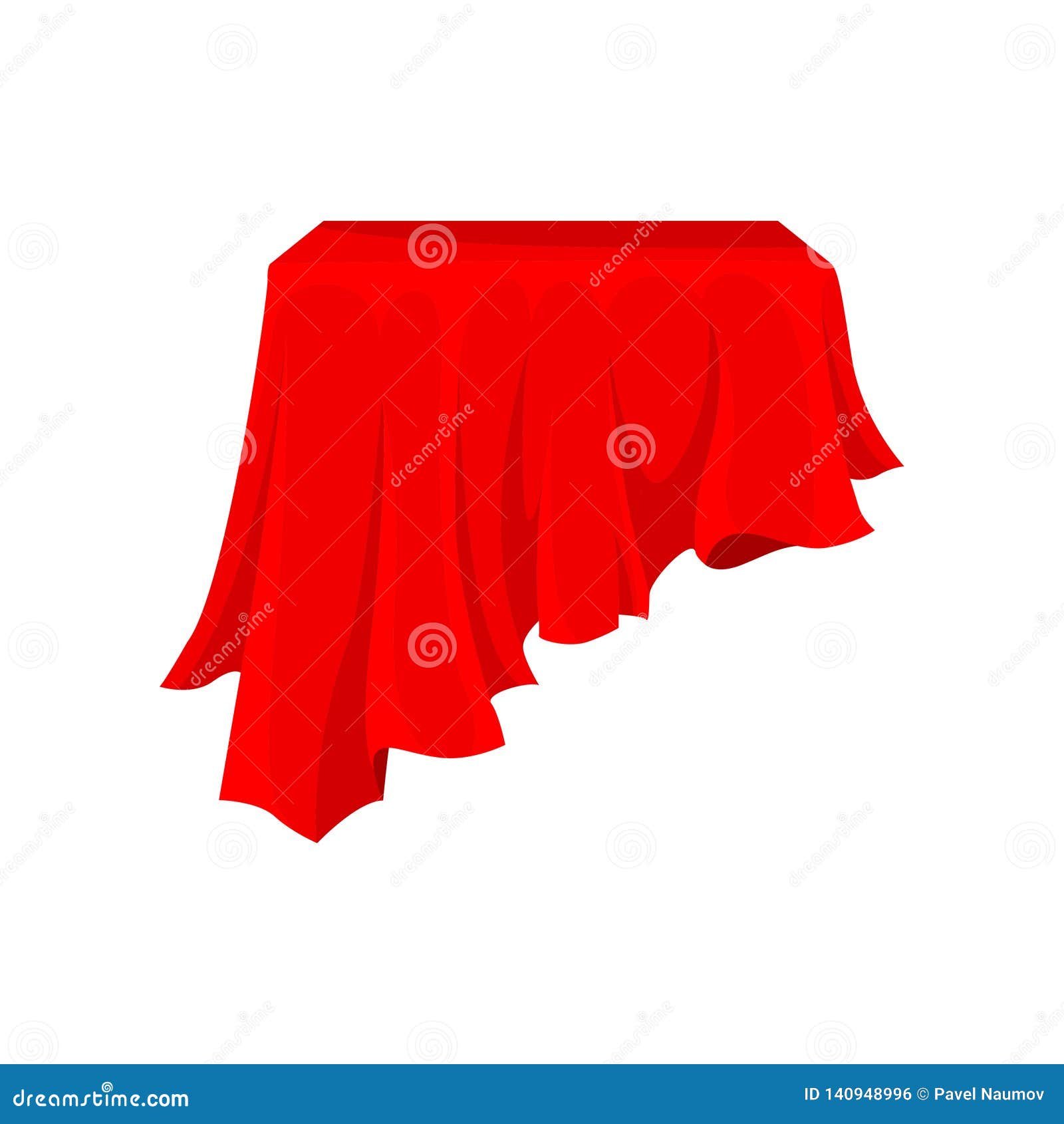 Bright Red Cloth for Pedestal or Rectangular Table. Silk Fabric ...