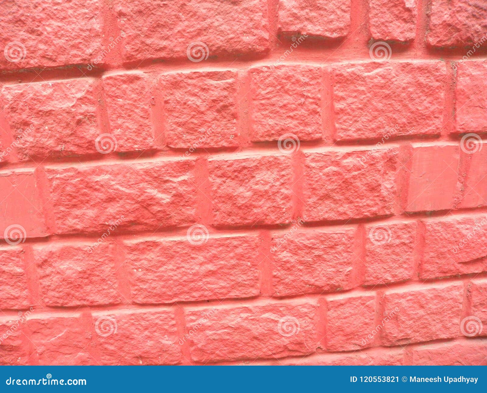 Bright Red Color Concrete Bricks Wall Background Stock Image - Image of ...