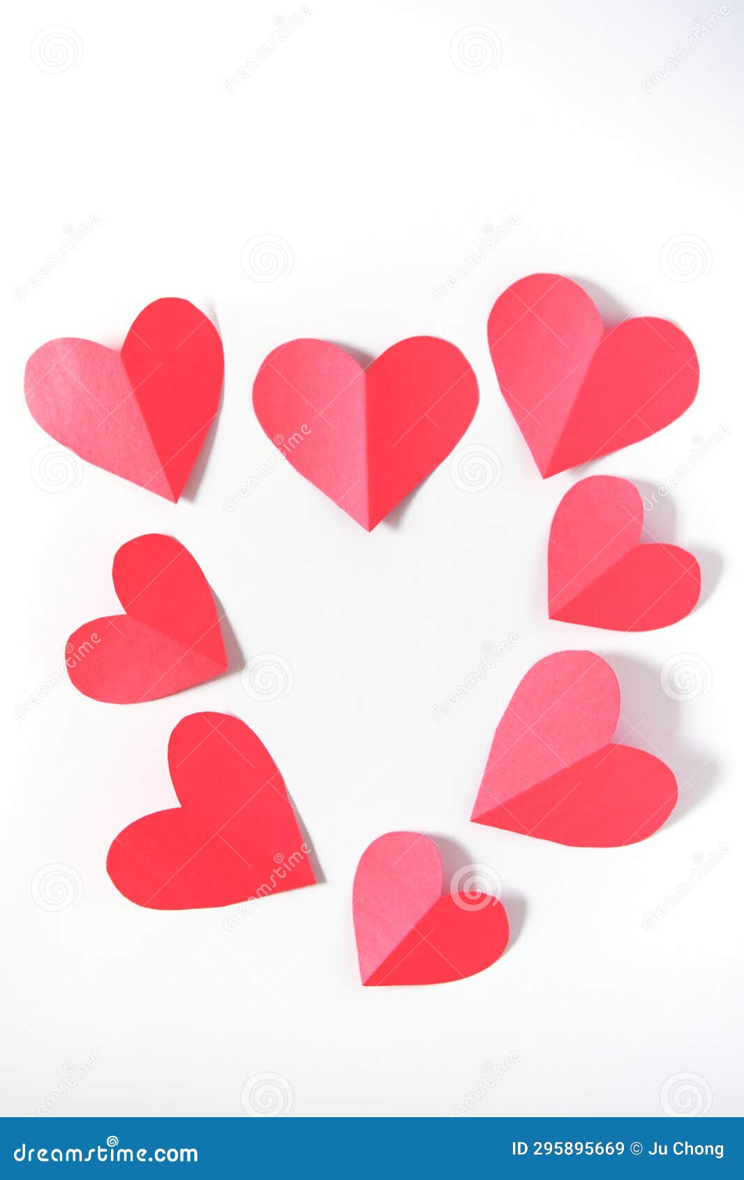 Multi Red Paper Hearts Valentine Background Stock Image - Image of ...