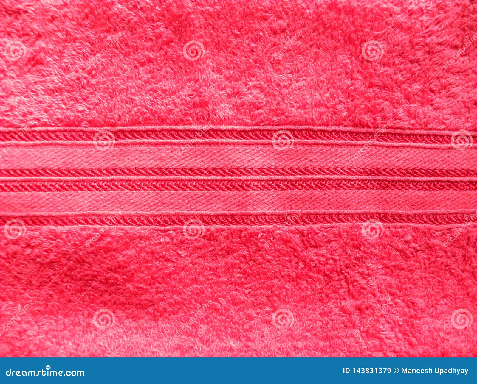 Bright Red Cotton Towel Background with Horizontal Lines Stock Image ...