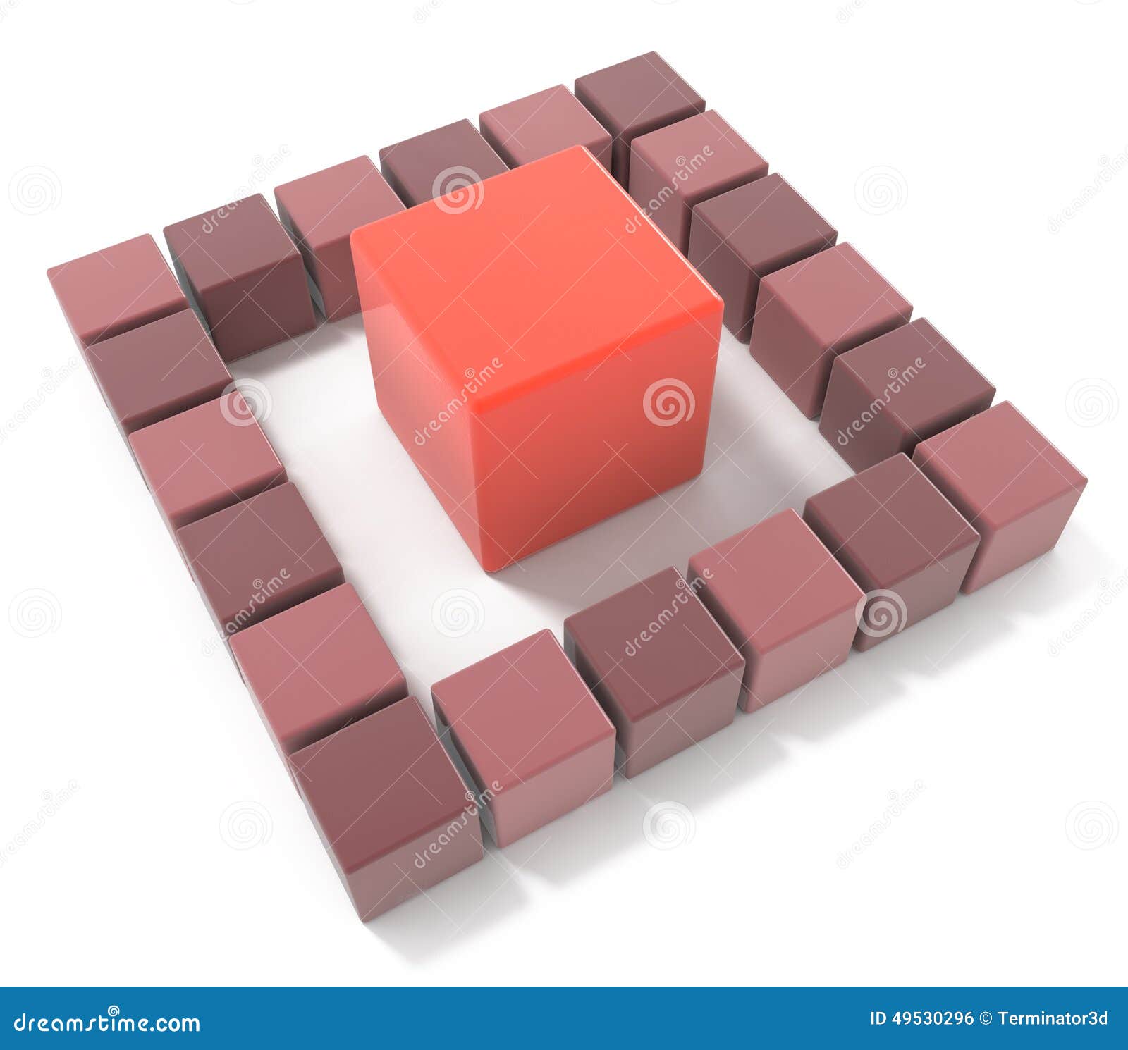 Bright Red Cube Leadership Concept Stock Illustration - Illustration of ...