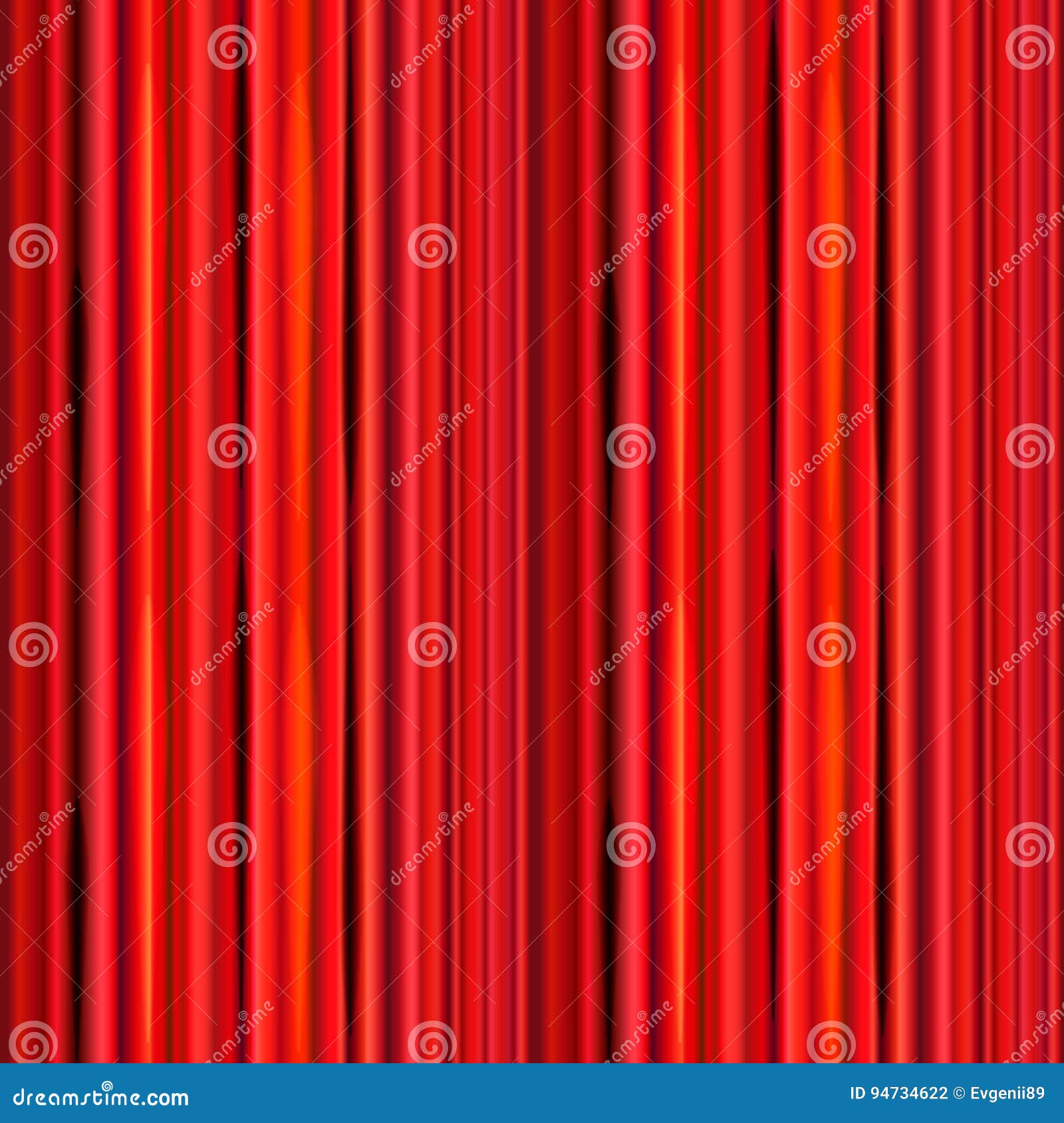 Bright Red Curtain, Retro Theater Pattern Stock Vector - Illustration ...