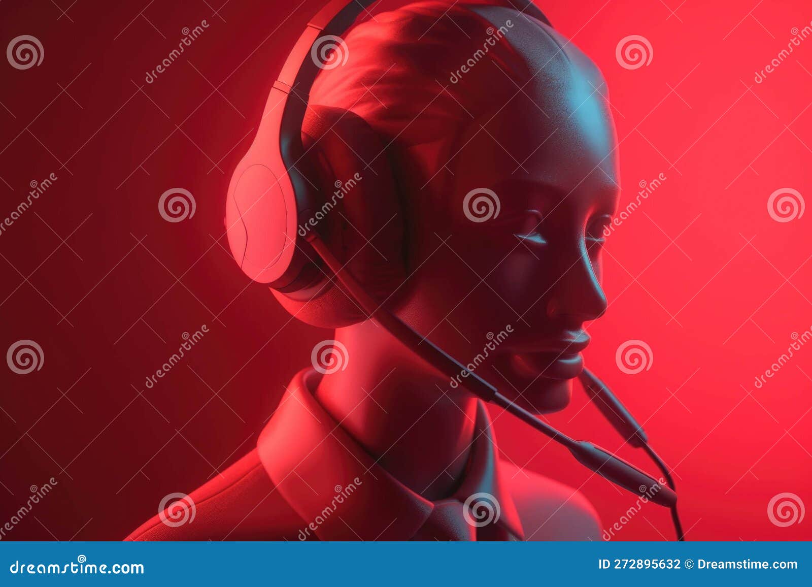 A Bright Red Customer Service on Displaying Text Like AI Powered ...