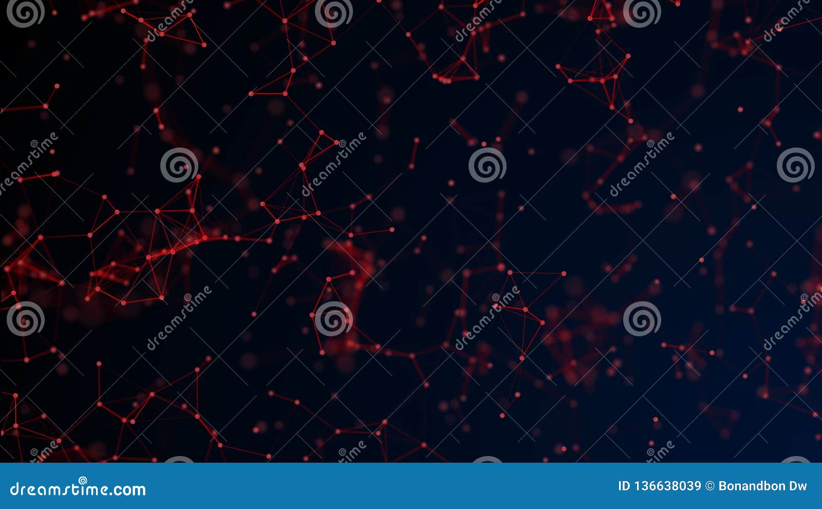 Abstract Digital Background with Cybernetic Particles. Geometric ...