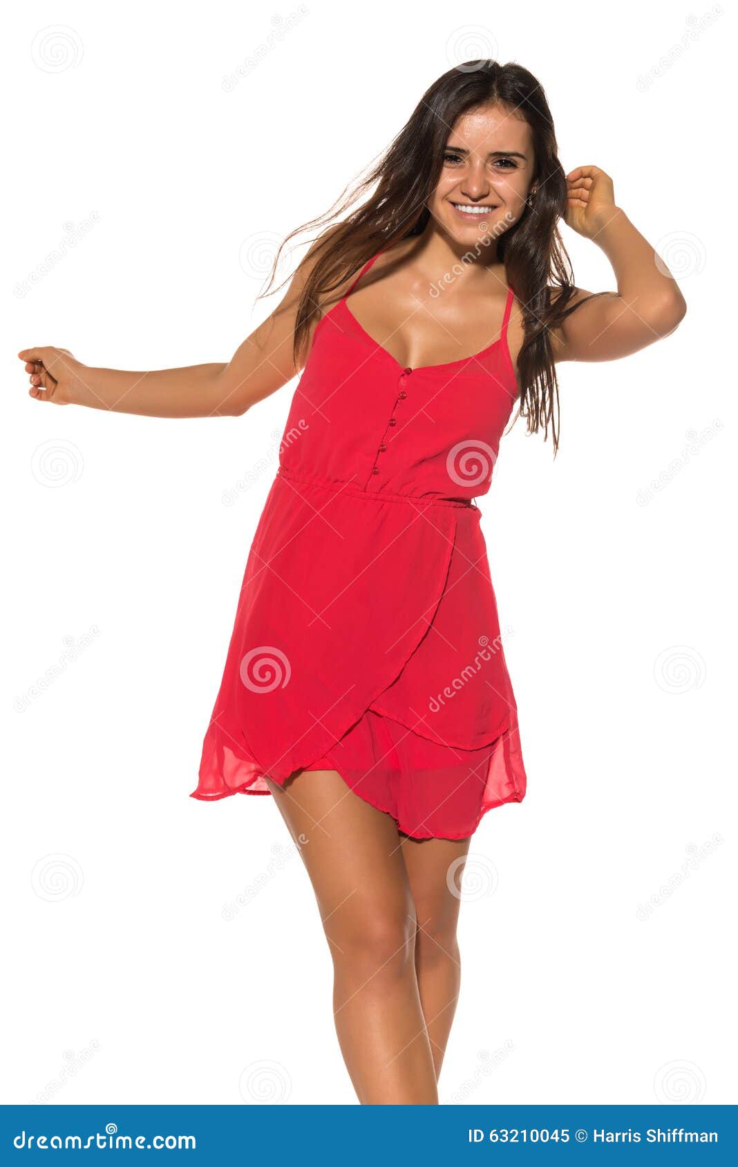 Bright red dress stock image. Image of female, beautiful - 63210045