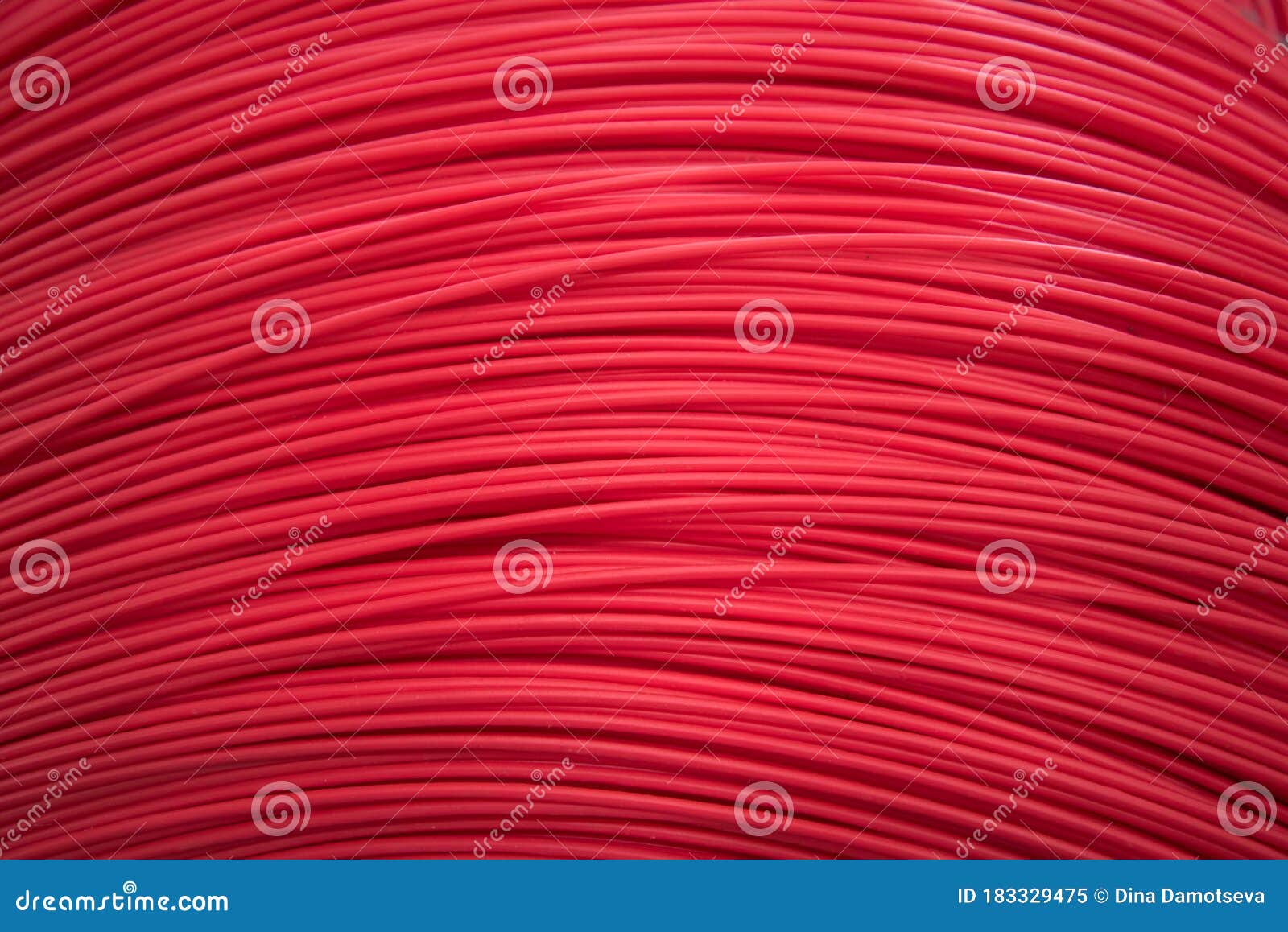 Bright Red Electric Wire in Large Quantities. a Coil of Wire ...