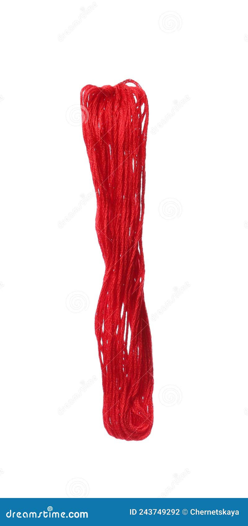 Bright Red Embroidery Thread on White Background Stock Photo - Image of ...