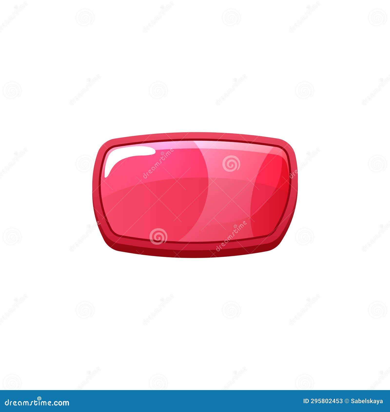 Bright Red Empty Button for Game or Application Flat Style Stock ...