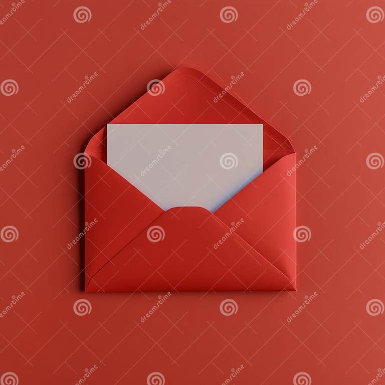 Red Envelope with Blank Card on a Vibrant Background for Personal ...