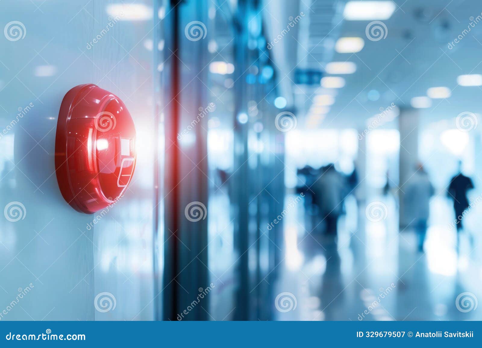 A Bright Red Fire Alarm Button Lights Up on the Wall, Drawing Attention ...