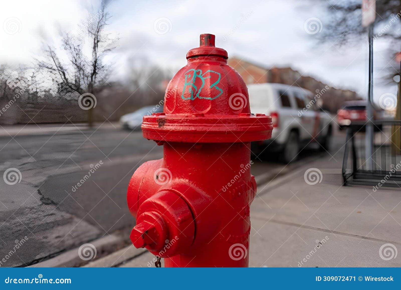 Red Fire Hydrant in Downtown Lansing Michigan Editorial Photo - Image ...
