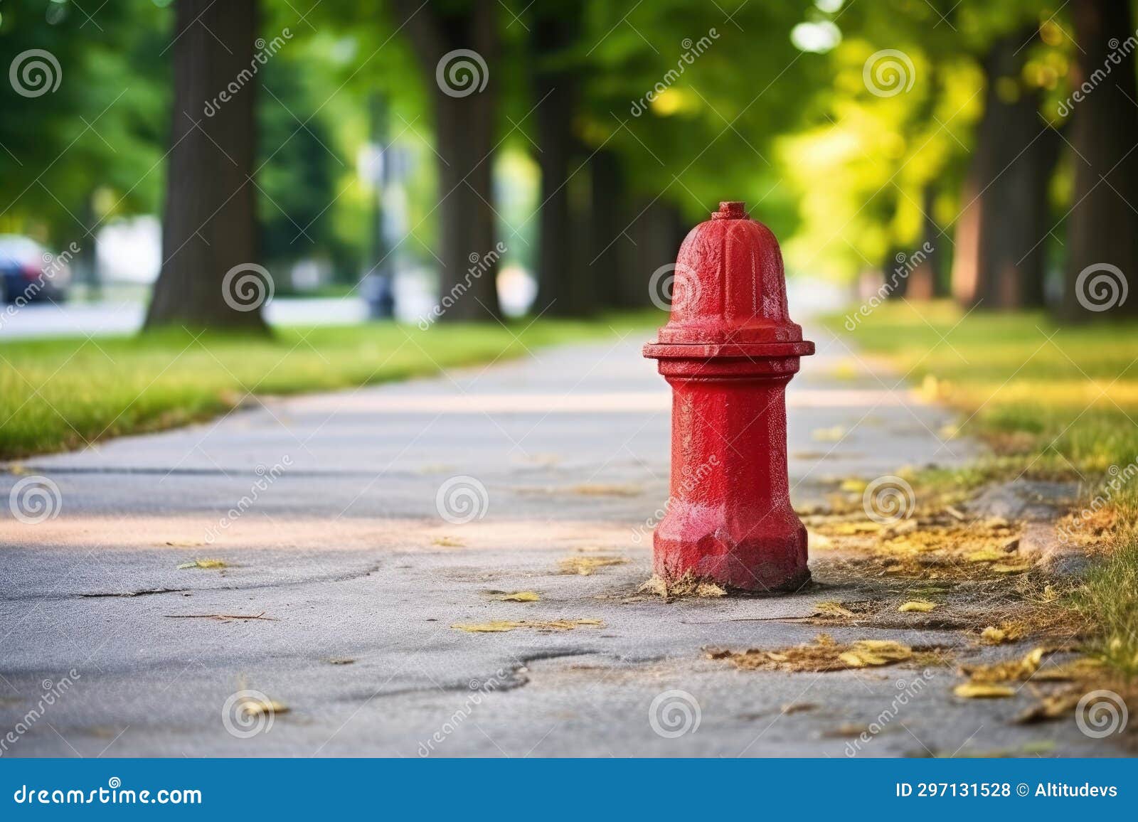 A Bright Red Fire Hydrant Located on a Sidewalk Stock Photo - Image of ...