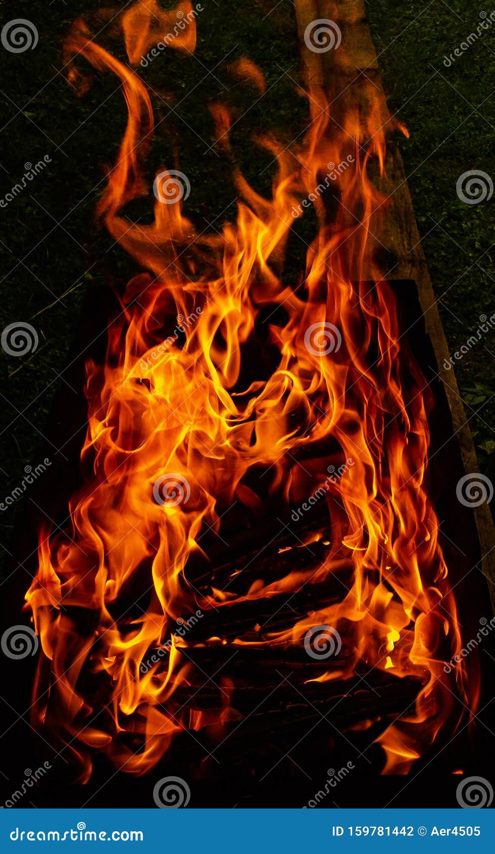 Bright Red Flames of the Fire Rising Up Stock Photo - Image of burning ...