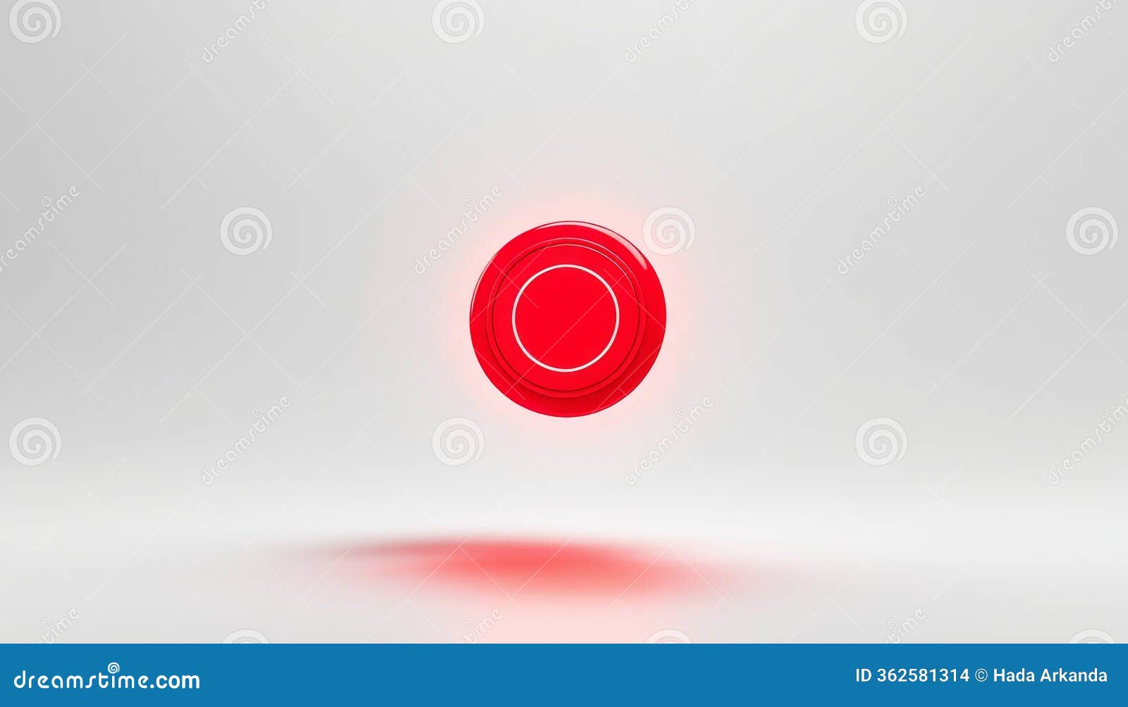 Bright Red Flying Disc on a Plain White Backdrop Stock Illustration ...