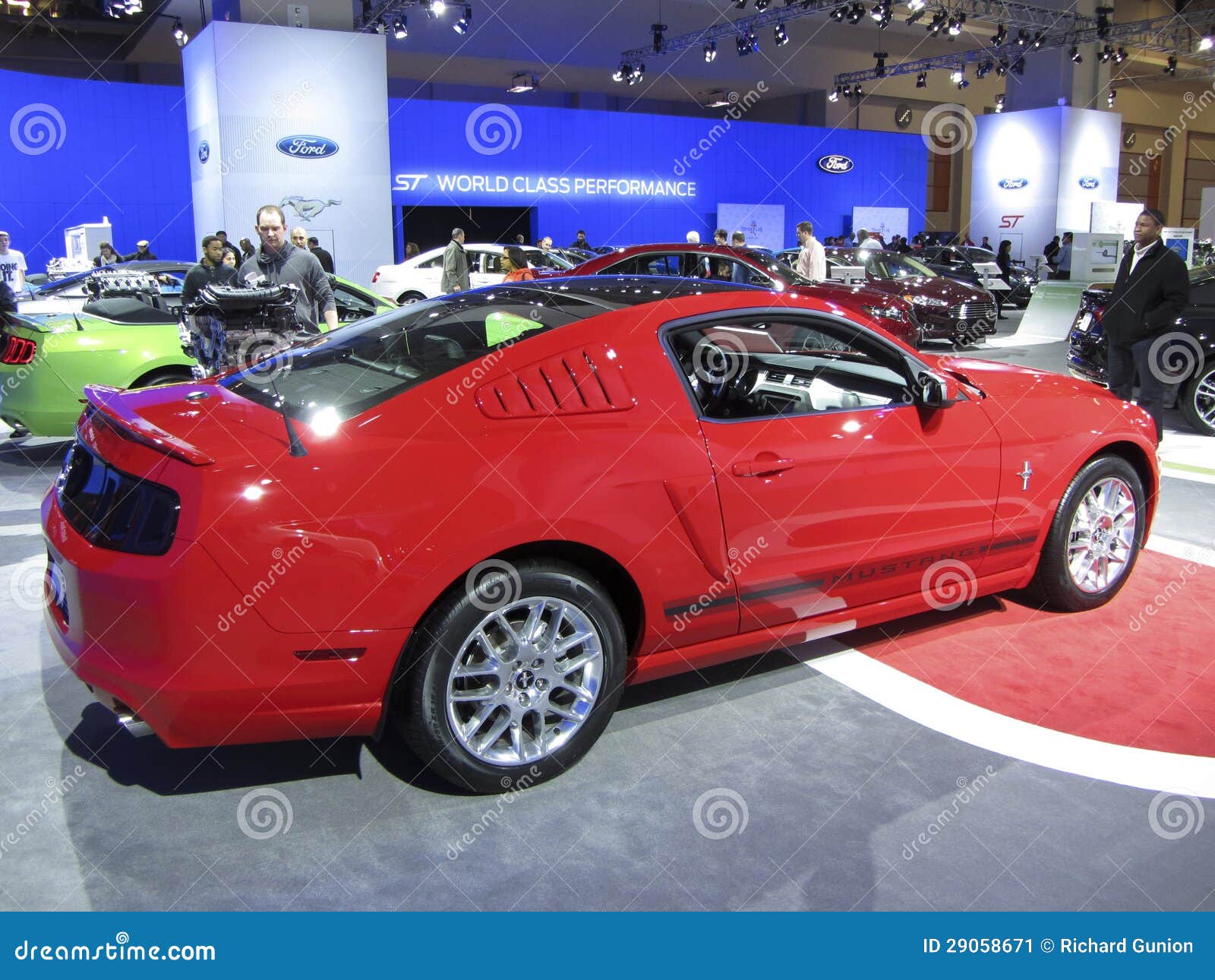 Bright Red Ford Mustang editorial photo. Image of automobile - 29058671