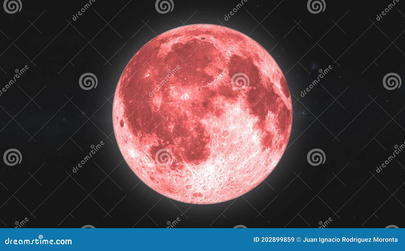 Bright Red Full Moon Over the Milky Way Stock Image - Image of future ...