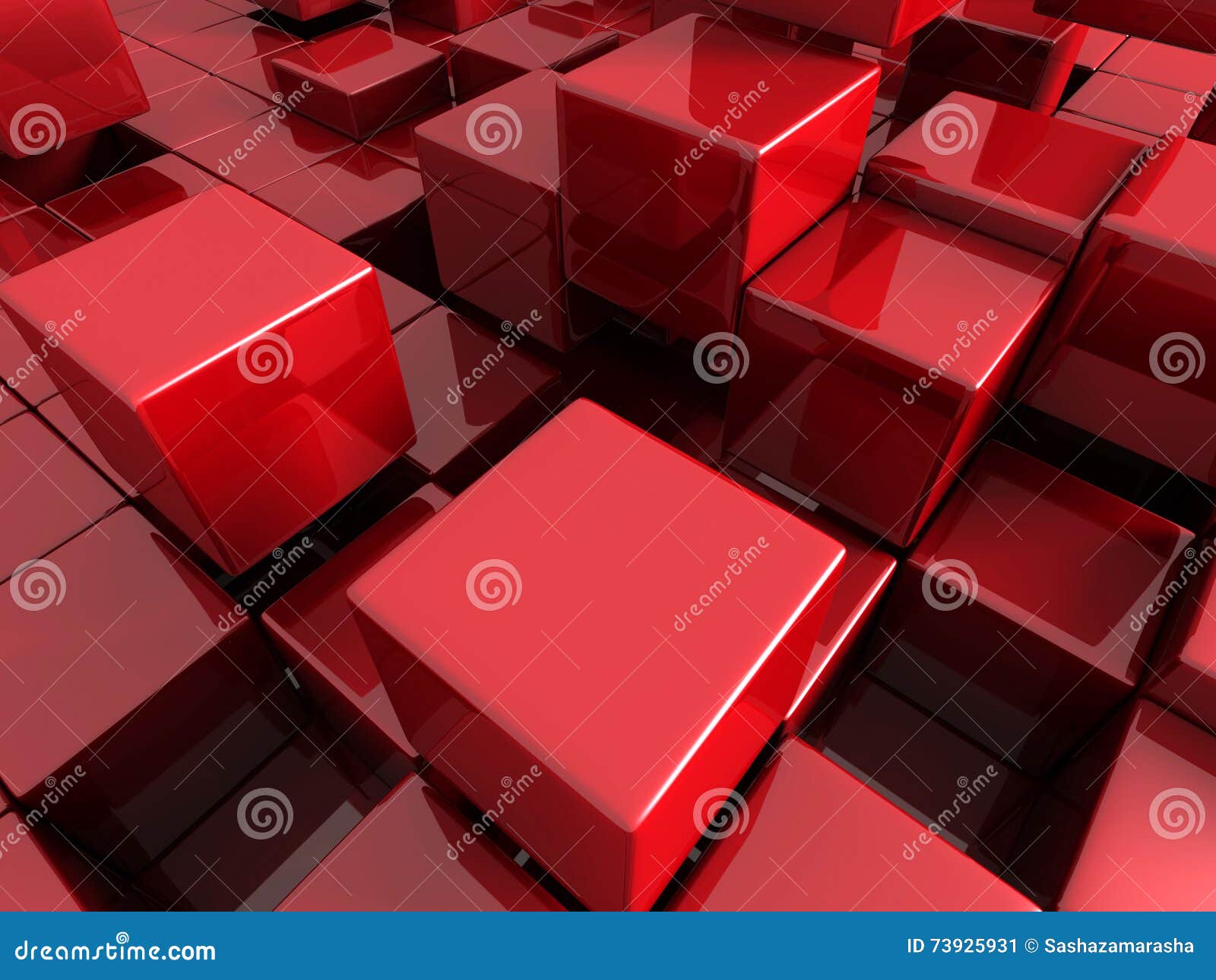 Bright Red Geometric Red Cubes Background Stock Illustration ...