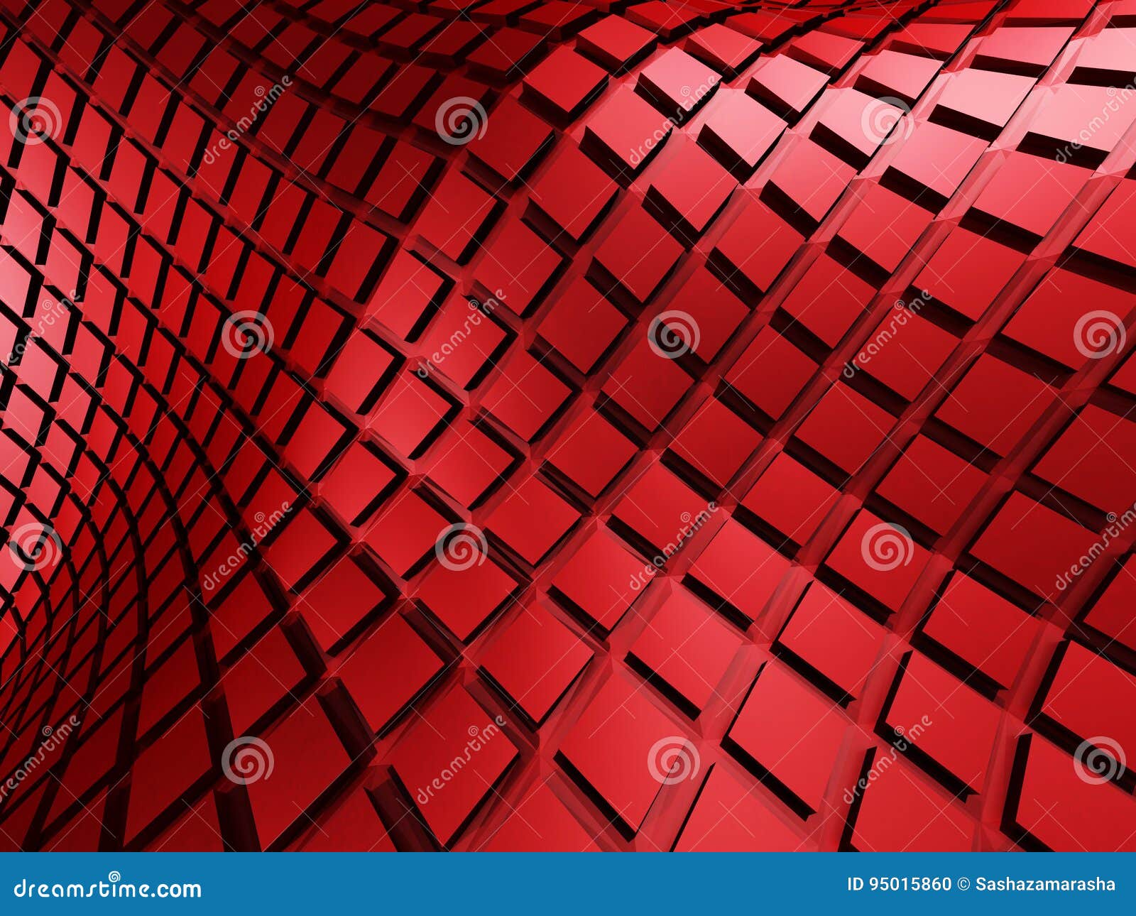 Bright Red Geometric Red Cubes Background Stock Illustration ...
