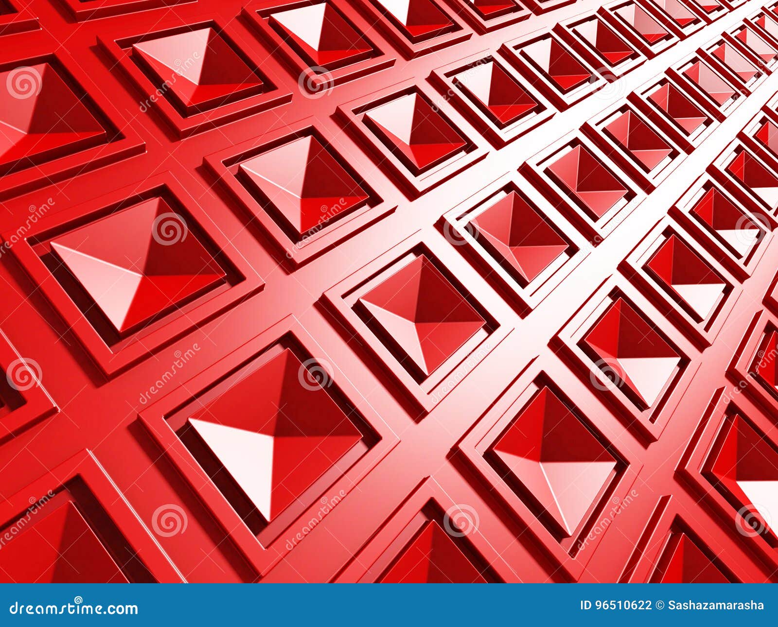 Bright Red Geometric Red Squares Pattern Background Stock Illustration ...