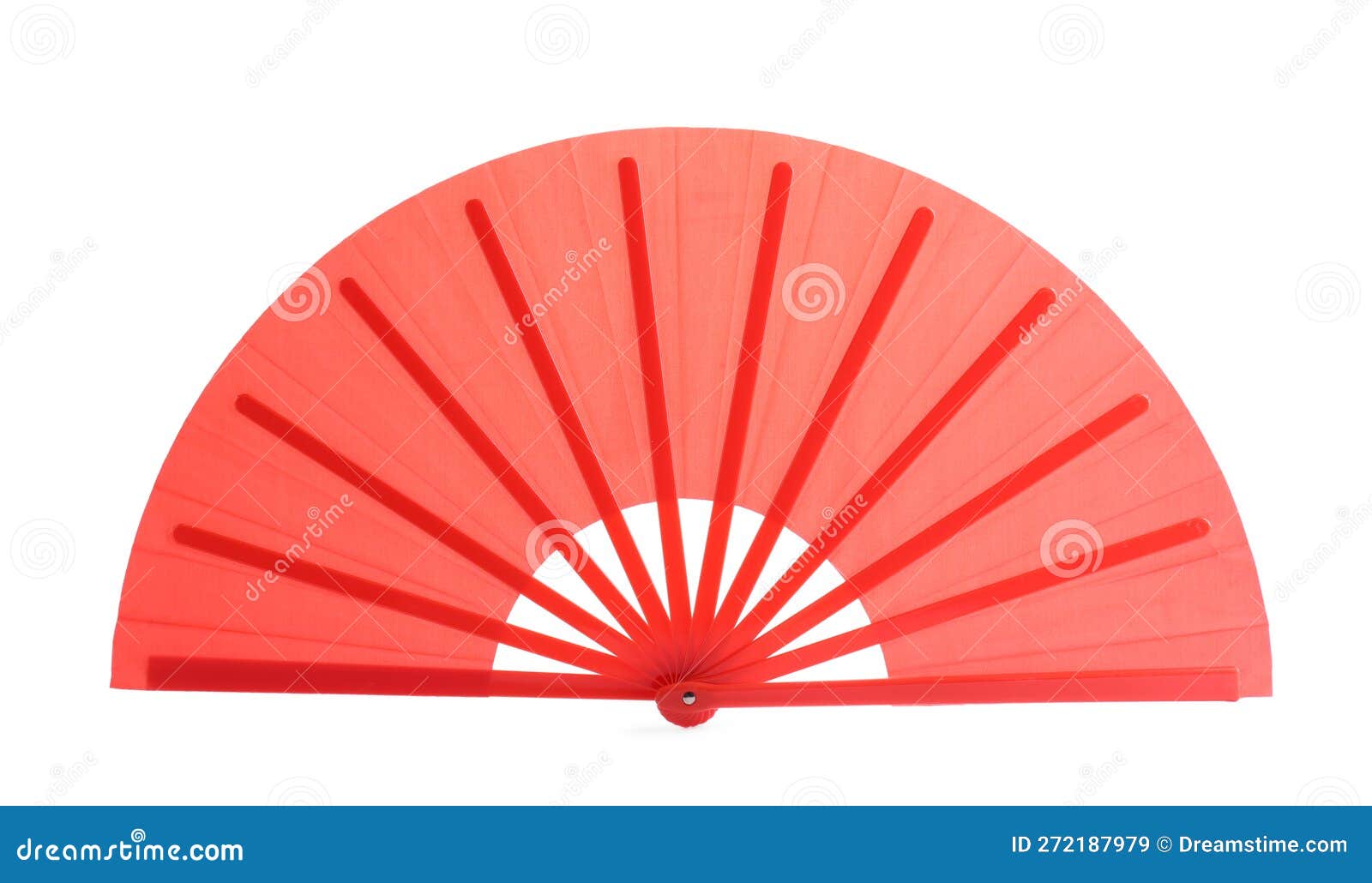 Bright Red Hand Fan Isolated on White Stock Image - Image of accessory ...