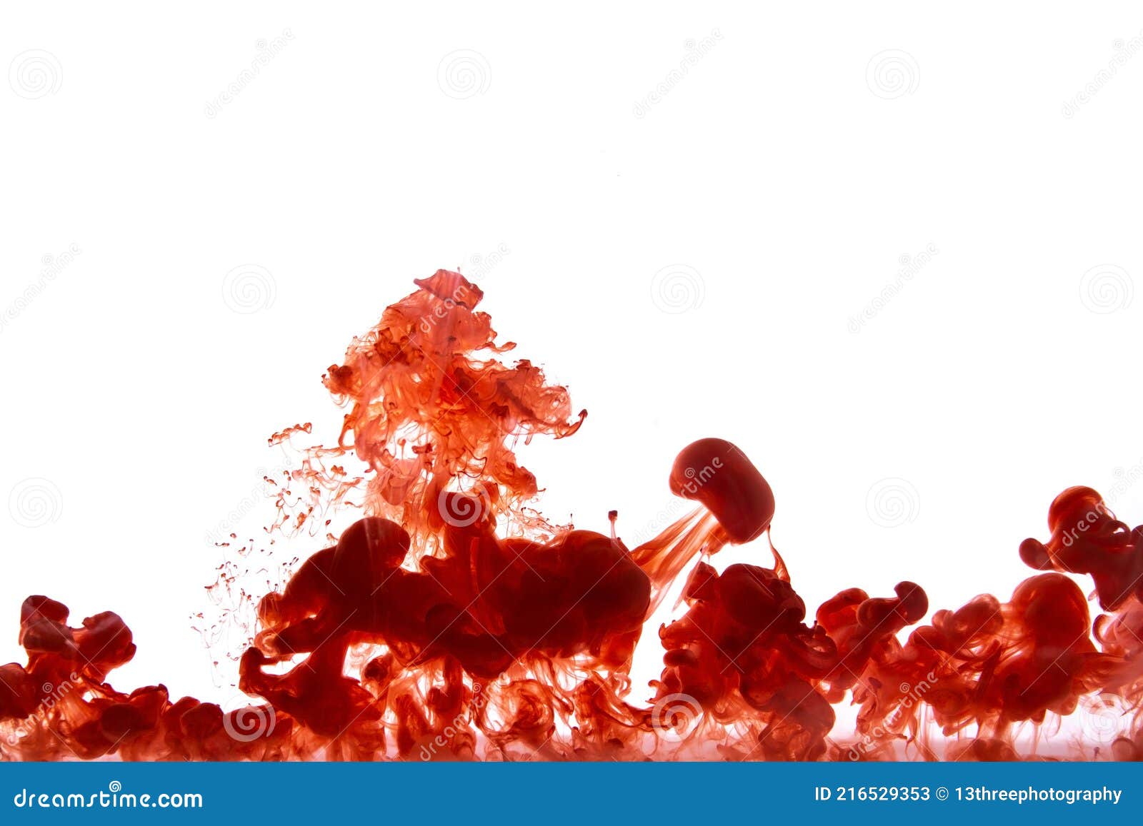 Red Paint Dissolving in Water with White Background Stock Image - Image ...